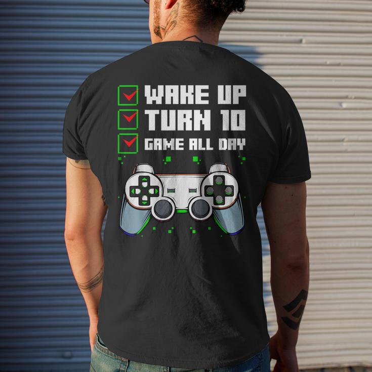 Wake Up Turn 10 Game All Day 10Th Birthday Gamer Men's T-shirt Back ...