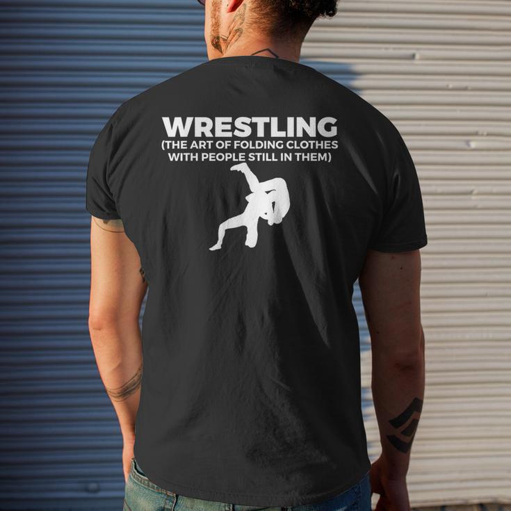 Wrestling Definition Wrestler Men's T-shirt Back Print - Monsterry