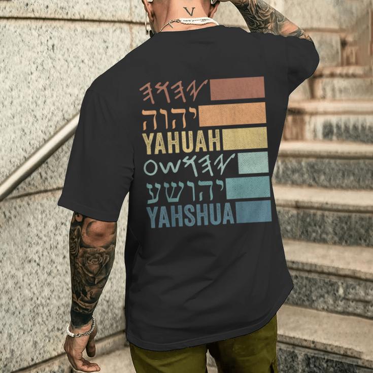 Yahuah Yahshua Names In Paleo Hebrew Men's T-shirt Back Print - Seseable