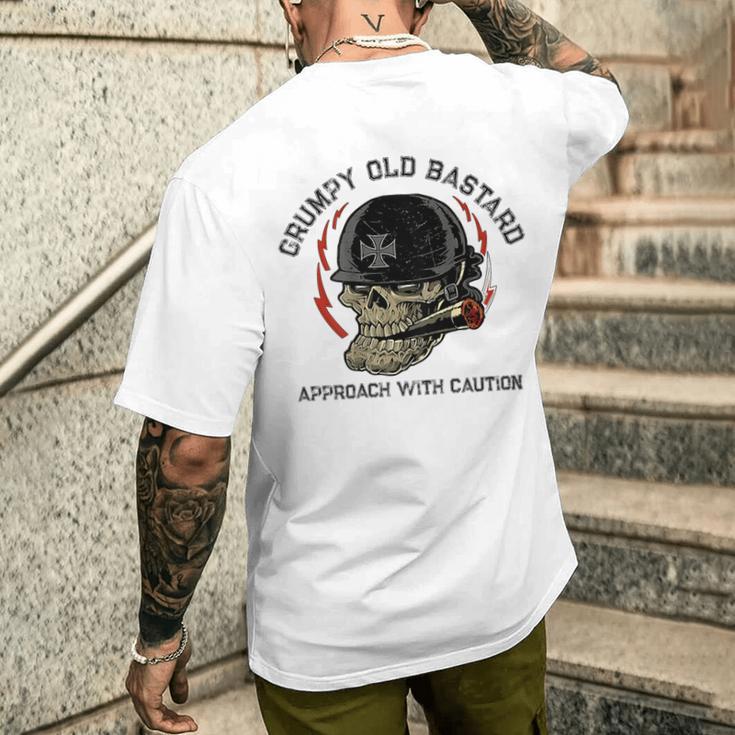 Grumpy Old Bastard Approach With Caution On Back Men's T-shirt Back ...