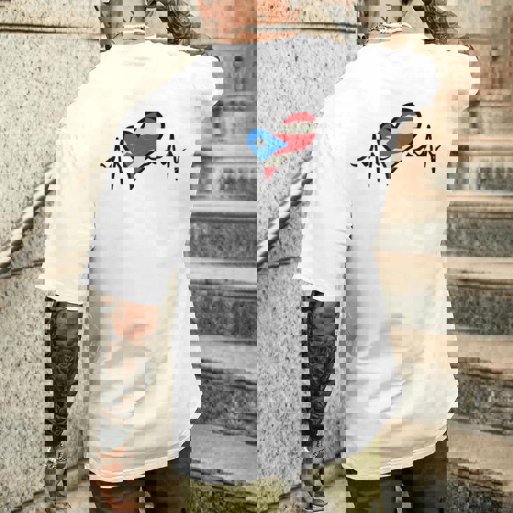 Puerto Rico Flag Heartbeat Puerto Rican Boricua Hispanic Men's T-shirt ...