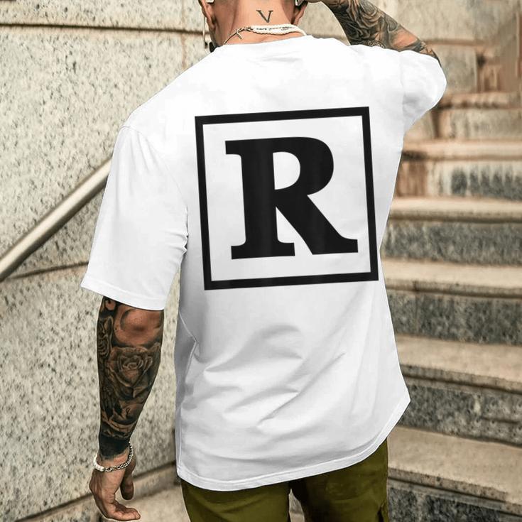 Rated R R Rating Movie Film Restricted Graphic Men's T-shirt Back Print ...