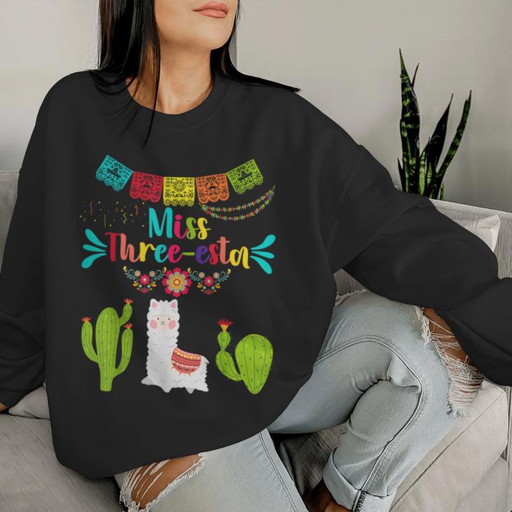 Miss Fiesta Three-Esta Girl 3Rd Birthday Mexican Party Women Sweatshirt ...