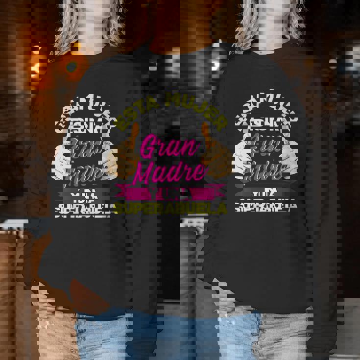 Esta Es Una Gran Madre Y Una Super Abuela Cuello Sudadera Mujer - Regaloses