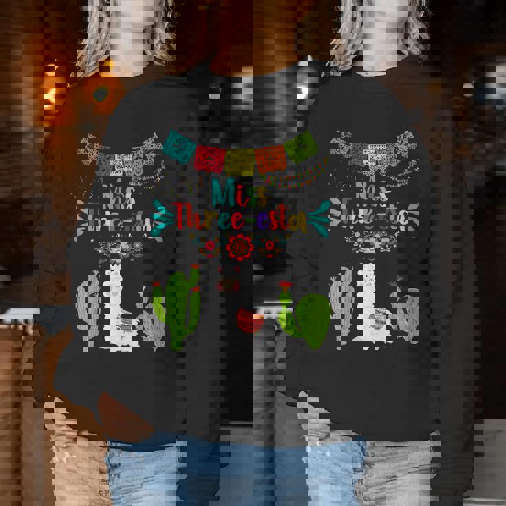 Miss Fiesta Three-Esta Girl 3Rd Birthday Mexican Party Women Sweatshirt ...