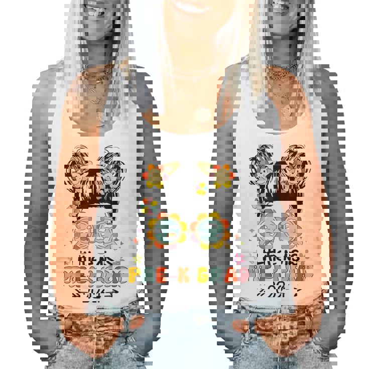 Little Miss Pre-K Grad Graduation 2024 Kid Girls Groovy Prek Women Tank ...