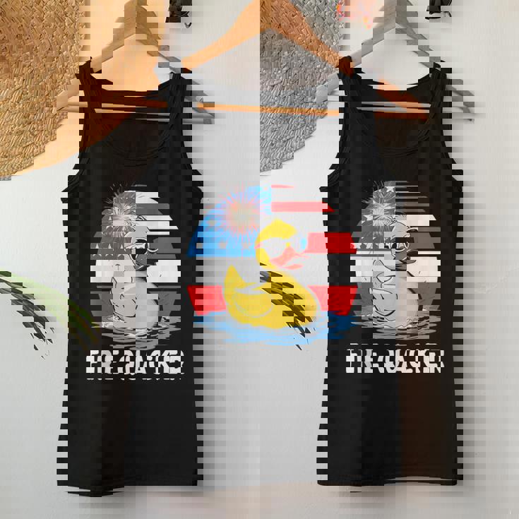 Fire Quacker Duck Firecracker 4Th Of July Usa Flag Kid Women Tank Top ...