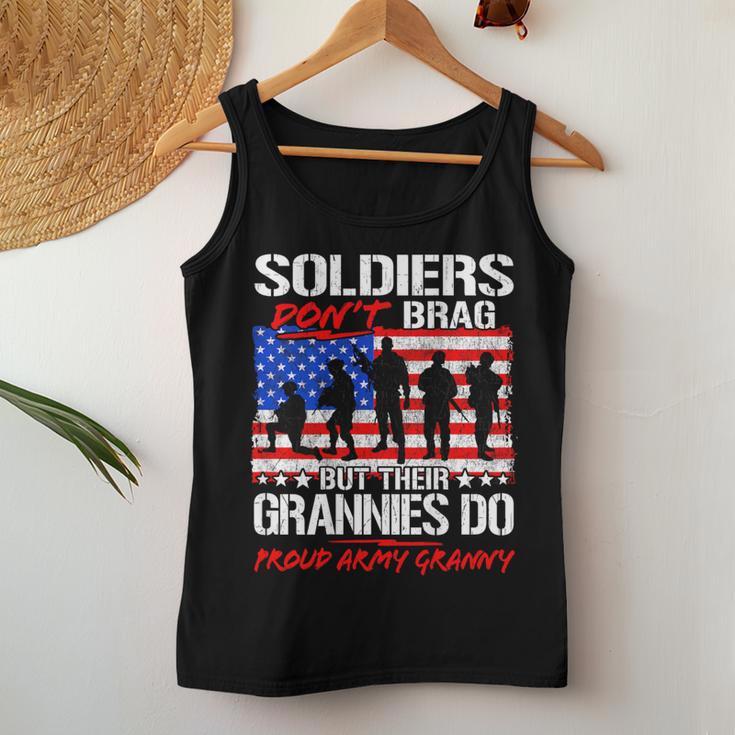 Soldiers Don't Brag Proud Army Granny Military Grandma Women Tank Top ...