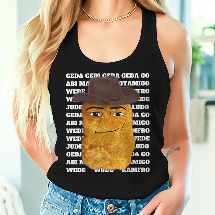 Cowboy Chicken Nugget Meme Women Tank Top | Mazezy