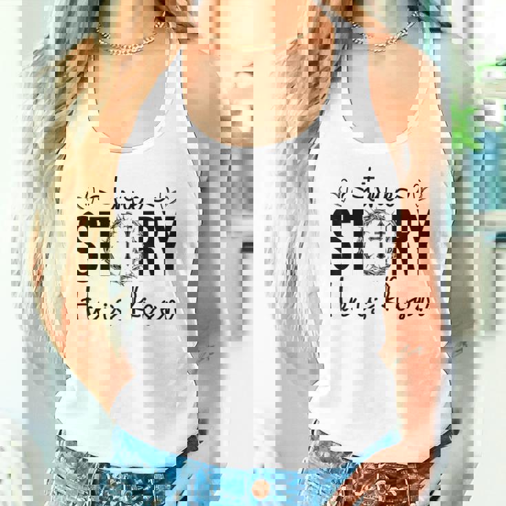 He Is Risen True Easter Story Christian Cross Easter Day Women Tank Top ...