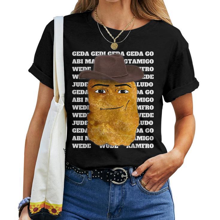 Cowboy Chicken Nugget Meme Women T-shirt | Mazezy