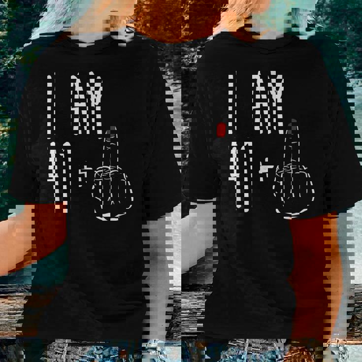 I Am 41 Plus 1 Middle Finger Girl 42Nd Birthday 42 Years Old Women T ...