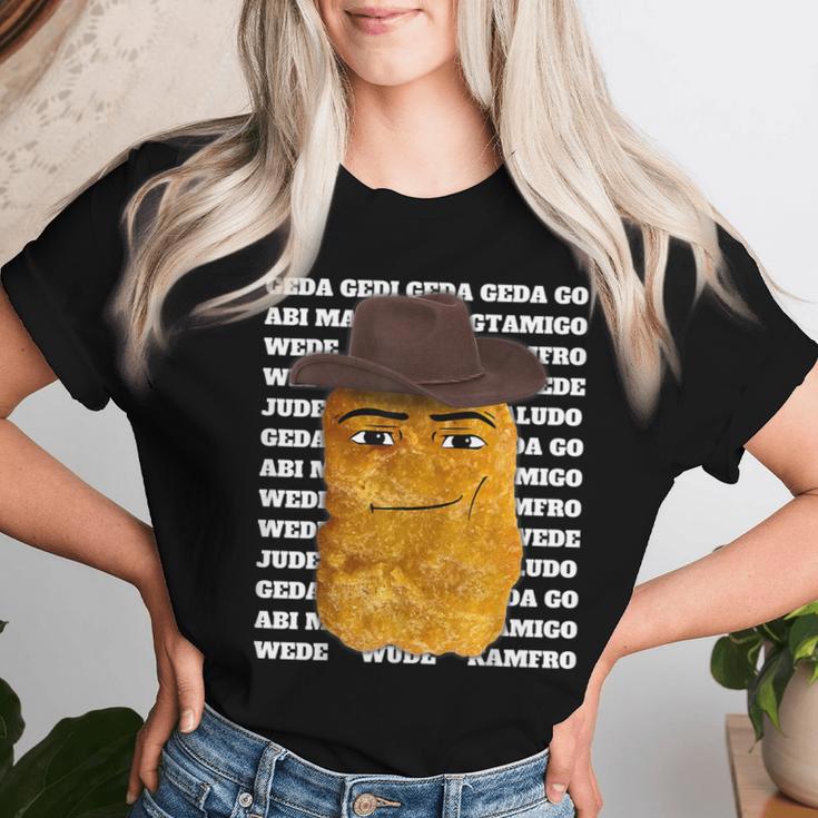 Cowboy Chicken Nugget Meme Women T-shirt | Mazezy