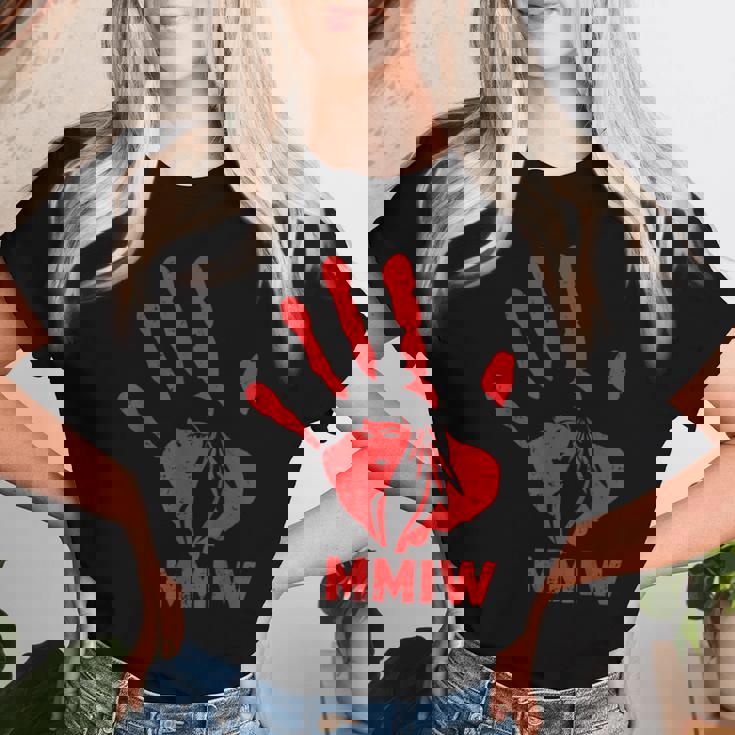 Mmiw Missing Murdered Indigenous Sisters Red Handprint Women T-shirt ...