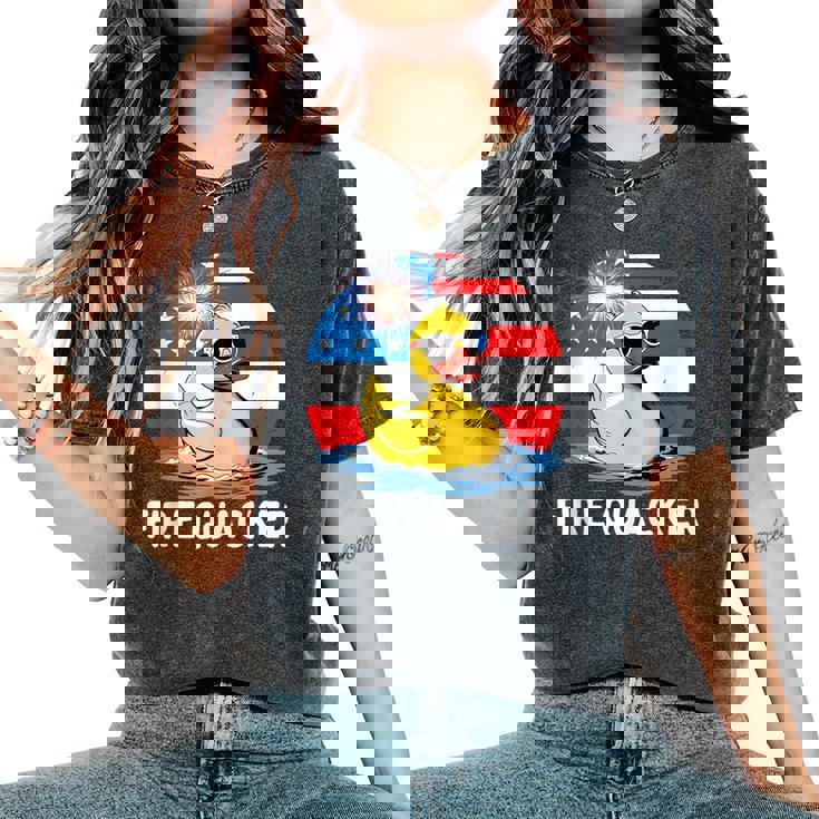 Fire Quacker Duck Firecracker 4Th Of July Usa Flag Kid Women Tank Top ...