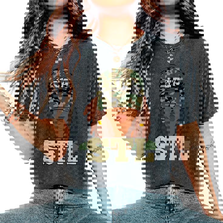 314 Stl St Louis Black Woman Locs Camo Women's Oversized Comfort T ...