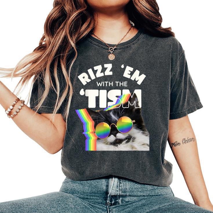 Autism Rizz Em With The Tism Meme Autistic Cat Rainbow Women's ...
