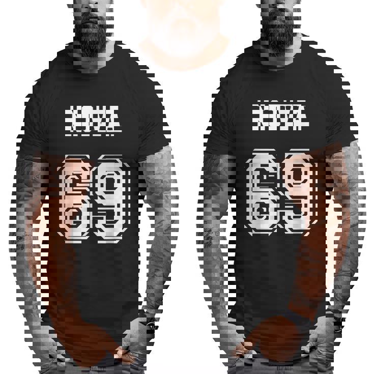 Jersey Style Nova 69 1969 Classic Old School Muscle Car Mens Back Print T-shirt | Mazezy