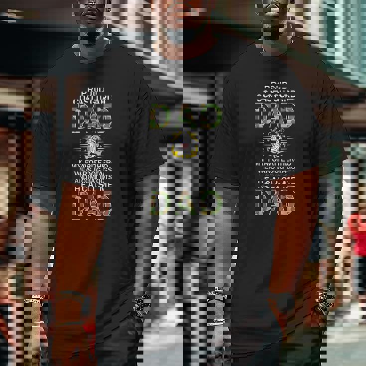 Mens My Favorite Hero Wears Combat Boots Proud Coast Guard Dad Big and ...