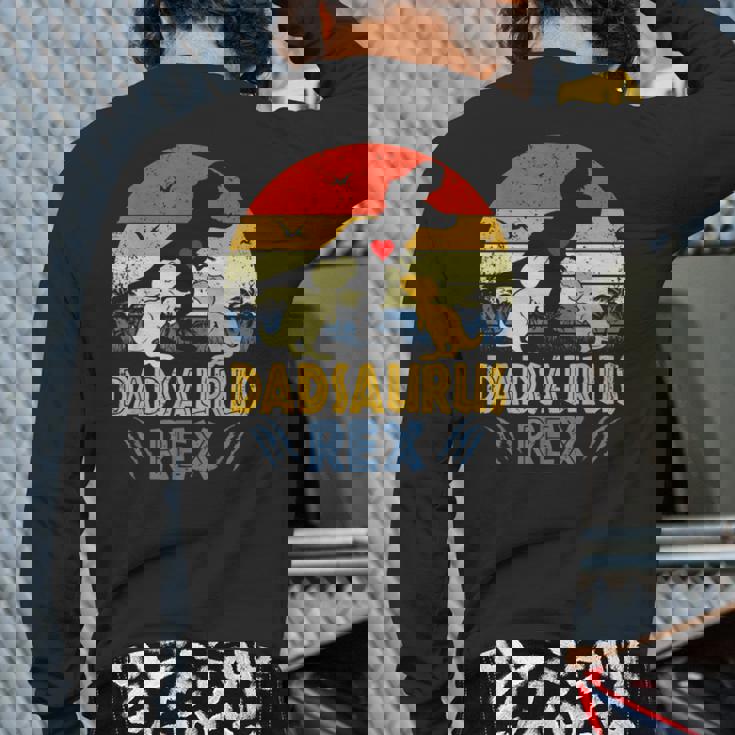 Dad Saurus T Rex Dinosaur Dad 2 Kids Family Matching V2 Back Print Long ...