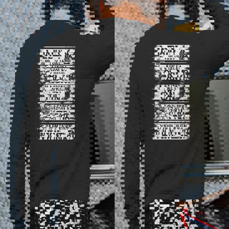 Mens Retro Norse Mythology & Viking Saying Best Viking Daddy Back Print ...