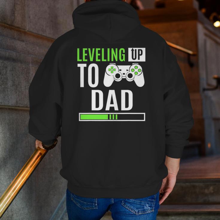 Leveling Up To Dad Gaming Baby Gender Reveal Announcement Zip Up Hoodie ...