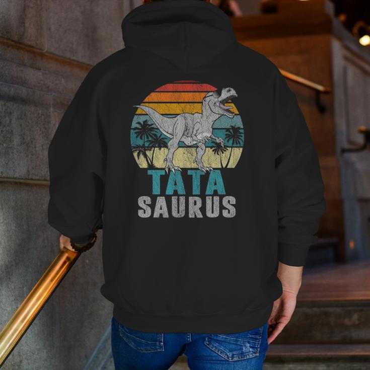 Tatasaurusrex Dinosaur Tata Saurus Father S Day Zip Up Hoodie Back