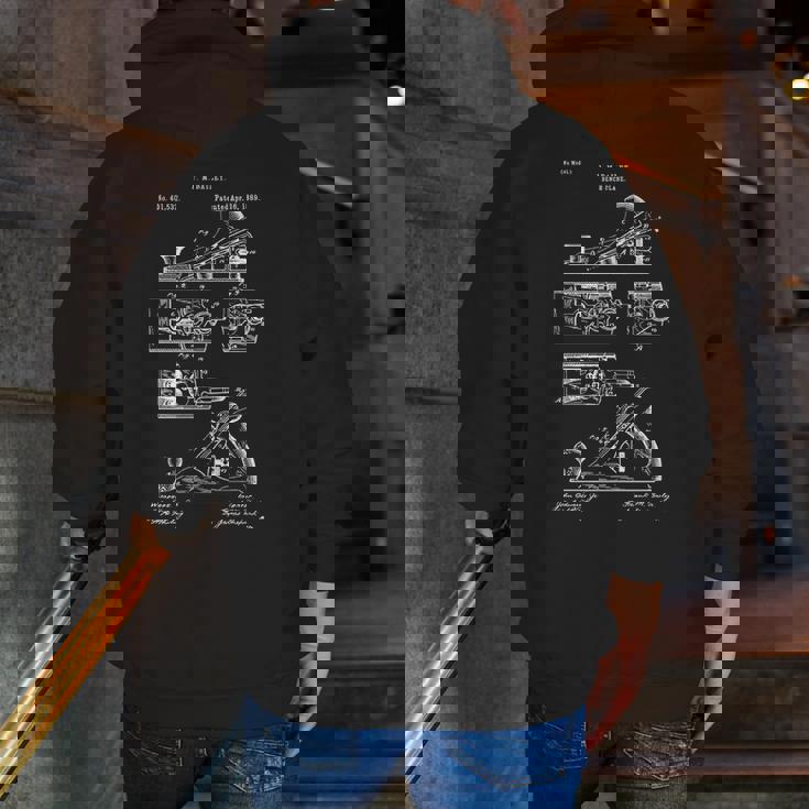 Vintage Carpentry Tools Carpenter Wood Plane Zip Up Hoodie Back Print ...