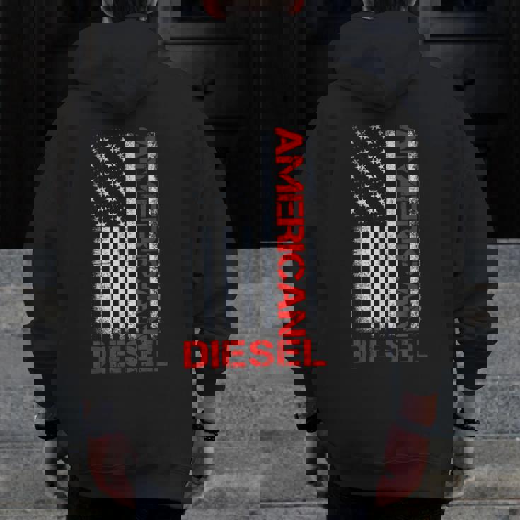 American Flag Diesel Powered Mechanic Vintage Truck Driver Zip Up ...