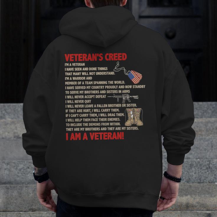 Veteran's Creed I'm A Veteran Proudly And Now Standby Zip Up Hoodie ...