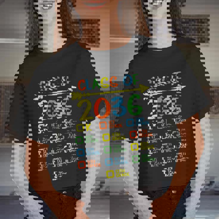 Checklist Handprint Class Of 2036 Grow With Me Boys Girls Women Cropped ...