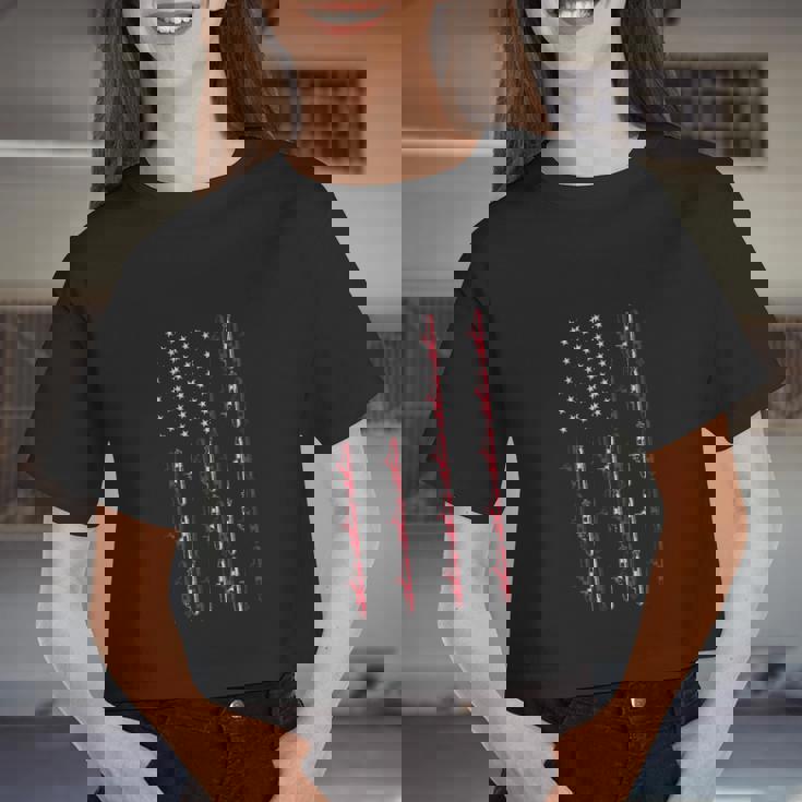 Vintage Submarine American Flag 4Th Of July Women Cropped T-shirt ...