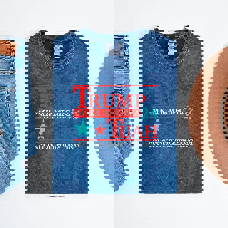 Trump Hawk Tuah Viral Humor Meme Video Girl 24 Tua Mineral Wash Tshirts ...