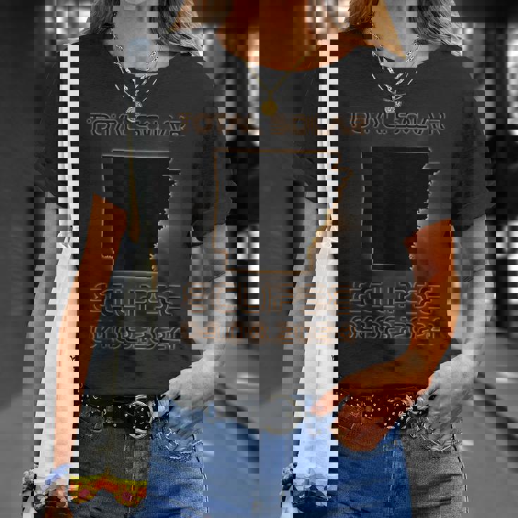 2024 Total Solar Eclipse Arkansas Arkansas Eclipse T-Shirt | Mazezy