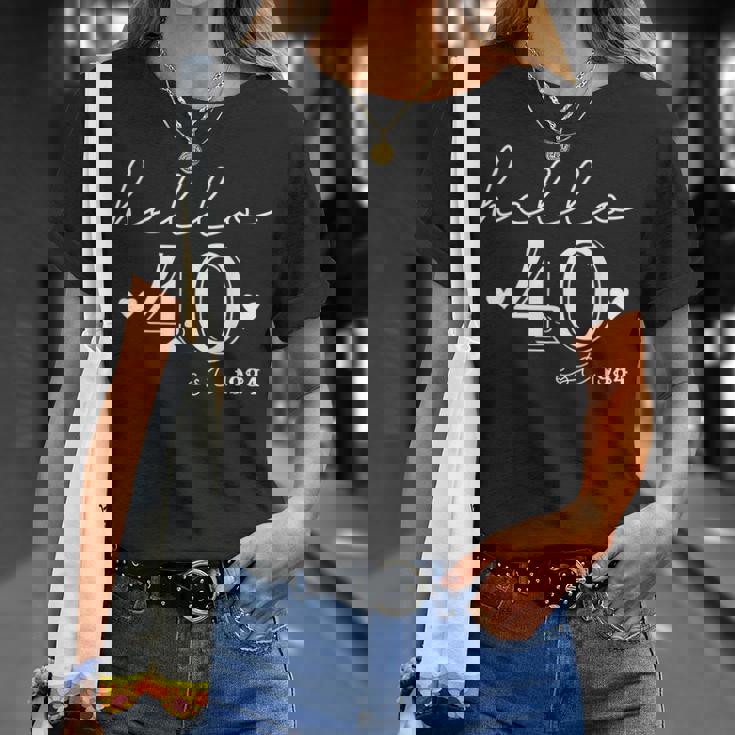 40Th Birthday Hello 40 Years Old Est 1984 Born In 1984 T-Shirt | Mazezy