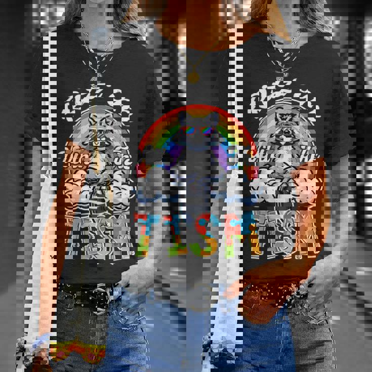 Autism Rizz Em With The Tism Meme Autistic Racoon T-Shirt - Monsterry