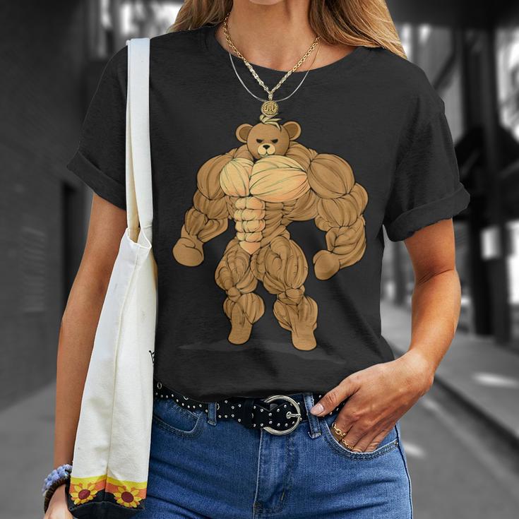 Bodybuilding Teddy Bear Gym Bodybuilder T-Shirt - Monsterry