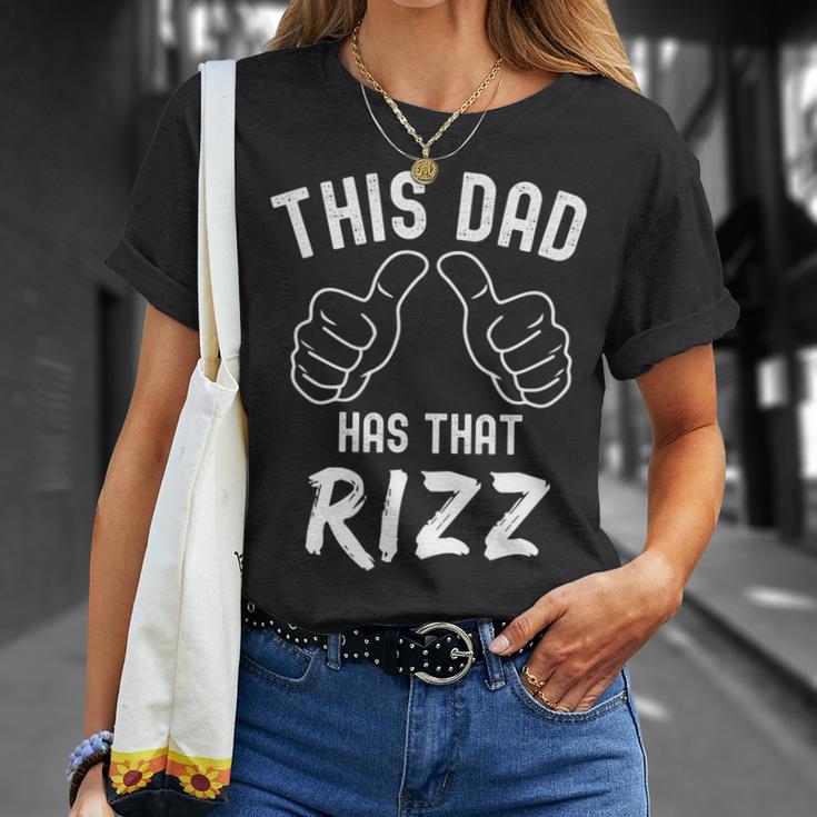 This Dad Has That Rizz Fathers Day Viral Meme Pun T-Shirt - Monsterry