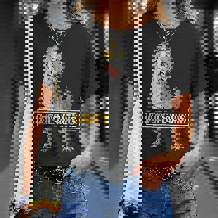 Daddysaurus T Rex Birthday Dinosaur Daddy Family Matching T-Shirt - Seseable