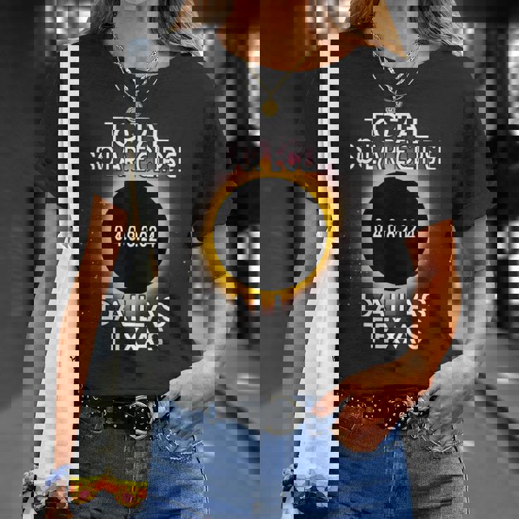 Dallas Texas Path Of Totality Total Solar Eclipse 2024 T-Shirt | Mazezy