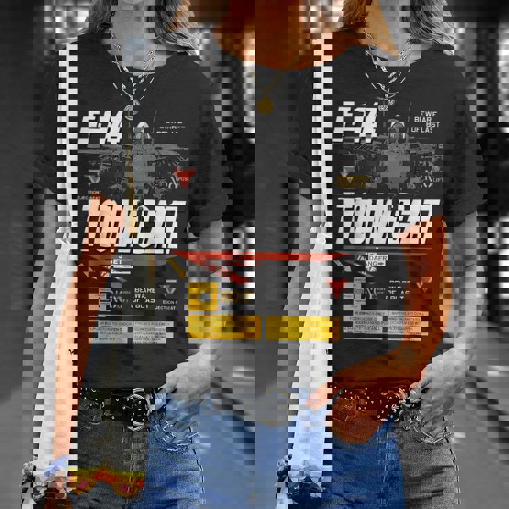 F-14 Tomcat Naval Fighter Jet Diagram Graphic T-Shirt - Seseable