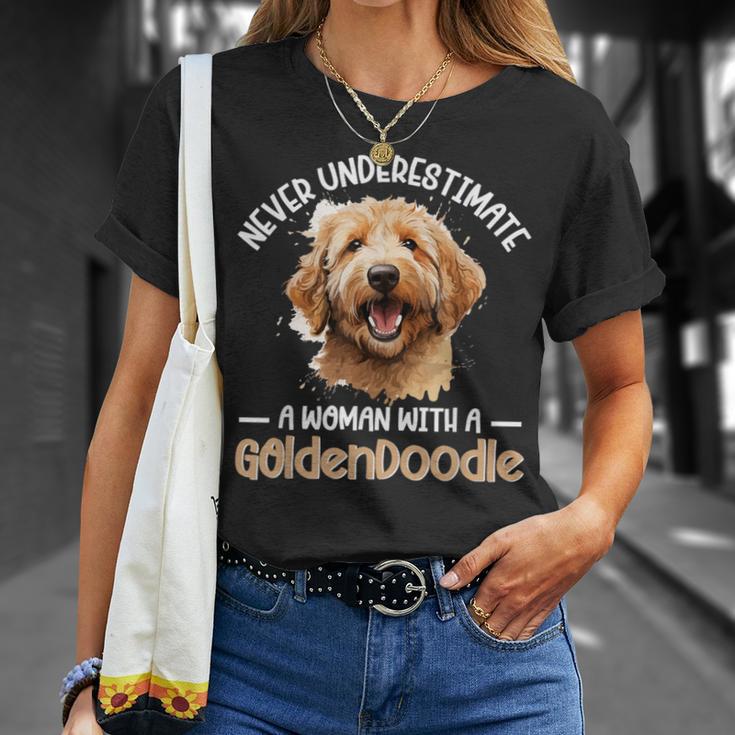 Goldendoodle Dog Breed Pet Never Underestimate A Woman T-Shirt - Seseable