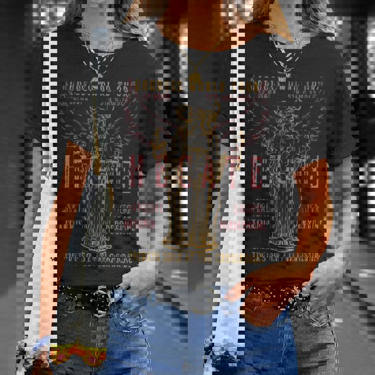 Hecate Distressed Band Greek Mythology Triple Goddess T-Shirt | Seseable UK