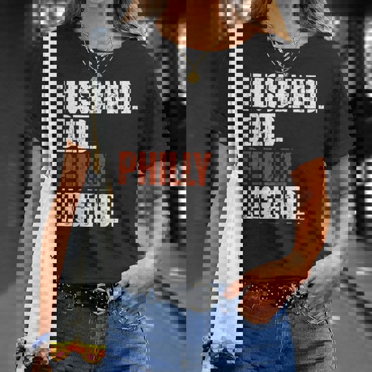 Husband Dad Philly Legend Philadelphia Father Vintage T-Shirt | Mazezy