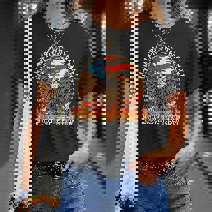 The Metric System Can't Measure Freedom Eagle Usa Flag Meme T-Shirt ...