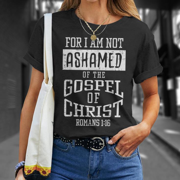 Not Ashamed Gospel Bible Verse God Jesus Christian T-Shirt - Monsterry