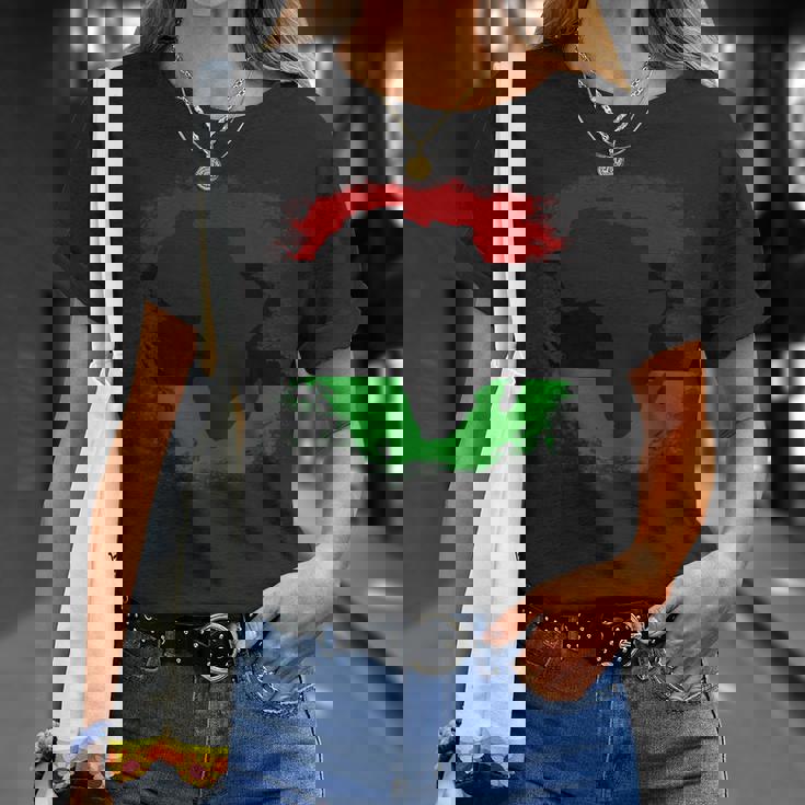 Pan Africa Flag African Continent Map Pan-Africa Unia T-Shirt - Monsterry