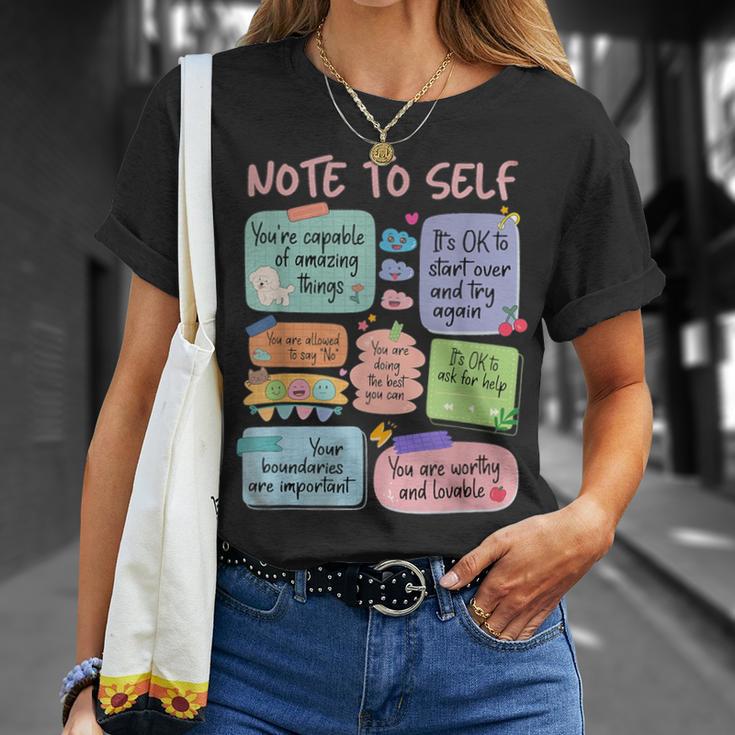 Retro Note To Self School Counselor Mental Health T-Shirt | Mazezy