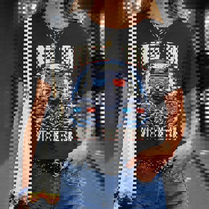 Rizz Em With The Tism Retro Vintage Raccoon Meme Autism T-Shirt - Monsterry