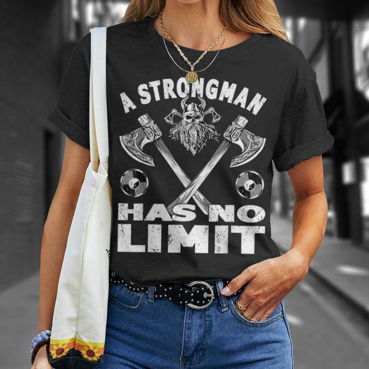 Strongman Has No Limit Weight Training Stuff Powerlifter T-Shirt ...